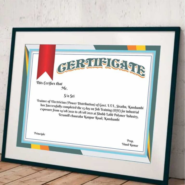 college certificate design