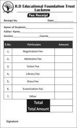 School Fees Card, Fee Receipt CDR File With Font