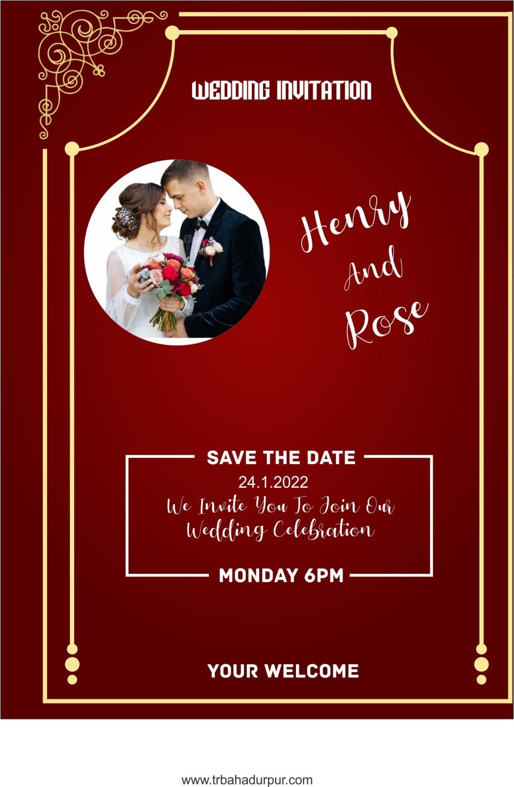 Wedding Invitation Beautful Design TR BAHADURPUR