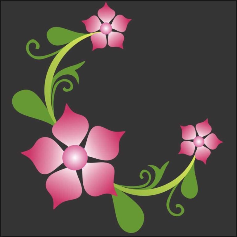 Simple Black Flower Corner Design