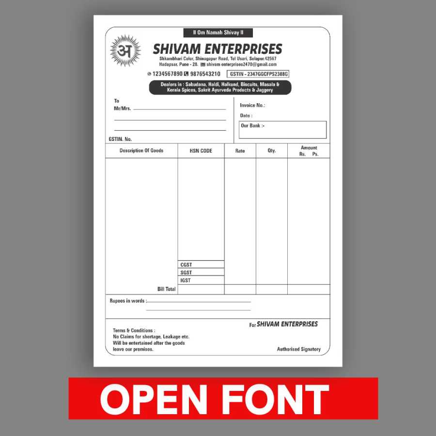 ENTERPRISES GST BILL BOOK 2025 CDR X3 ENTERPRISES GST BILL BOOK 2025 CDR X3