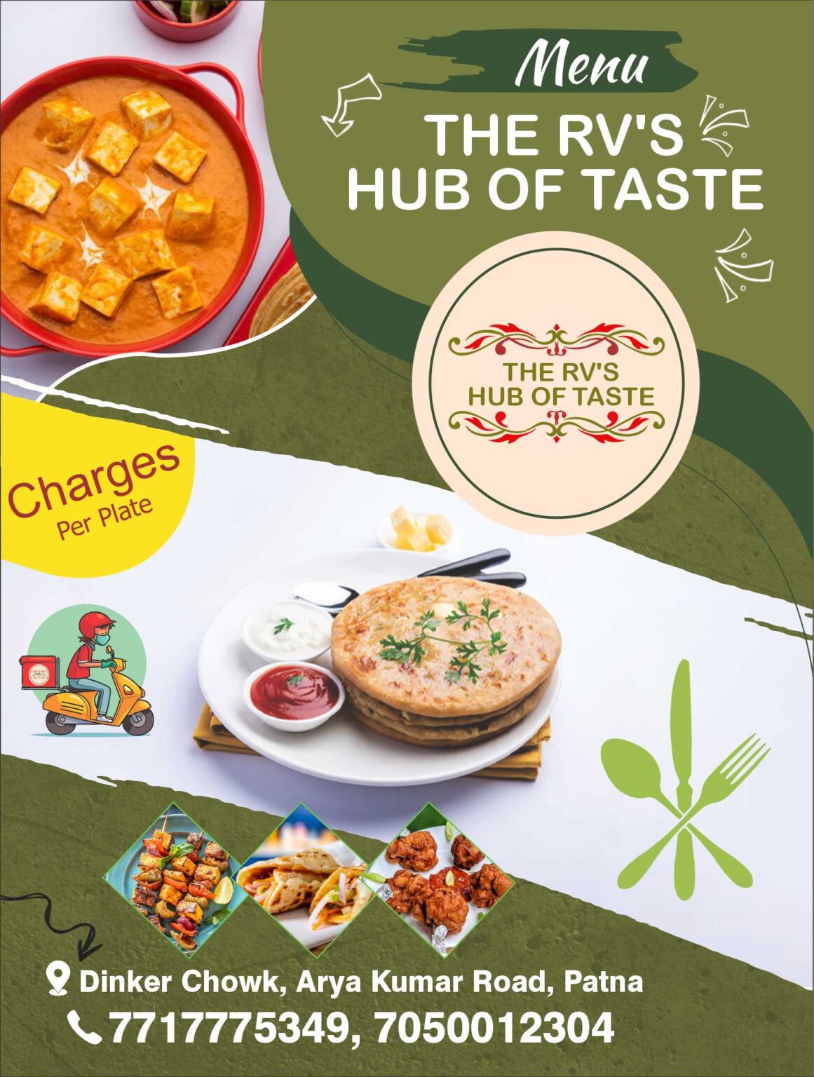 Restaurant Food Menu Front Cover Design Coral X4 With Font & CDR