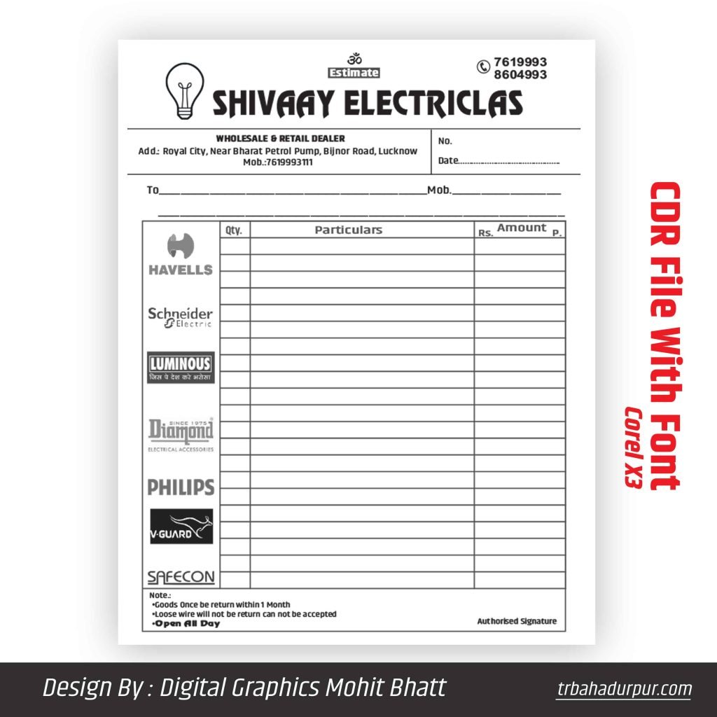 GST TAX INVOICE GST Bill Book Design - TR BAHADURPUR