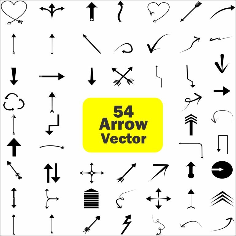 54 Black And Whites Arrow Vector File