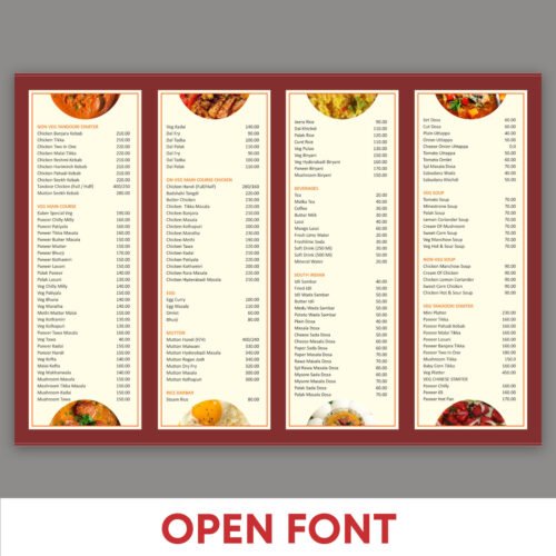 Menu Card full vector cdr file