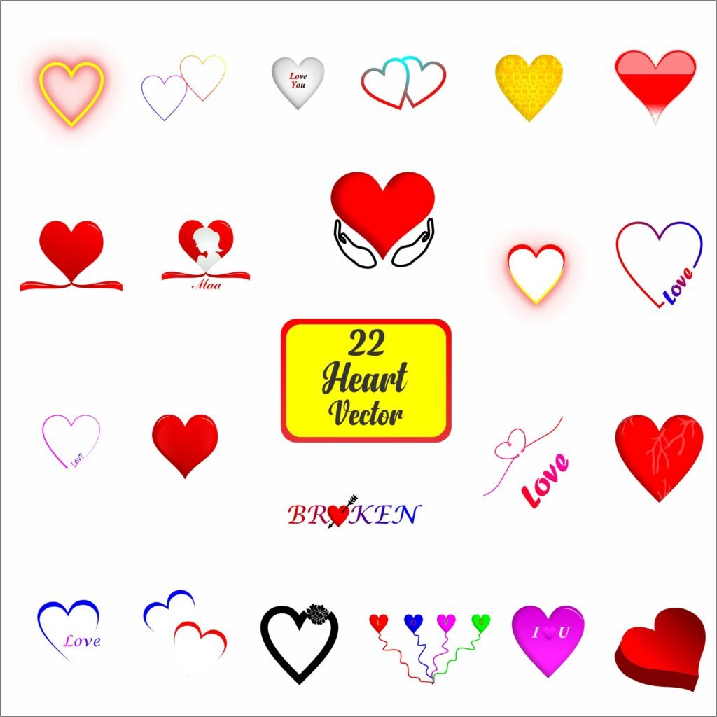 22 Heart Design Vector File