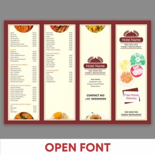 Pizza Shop Menu Card Design CDR File