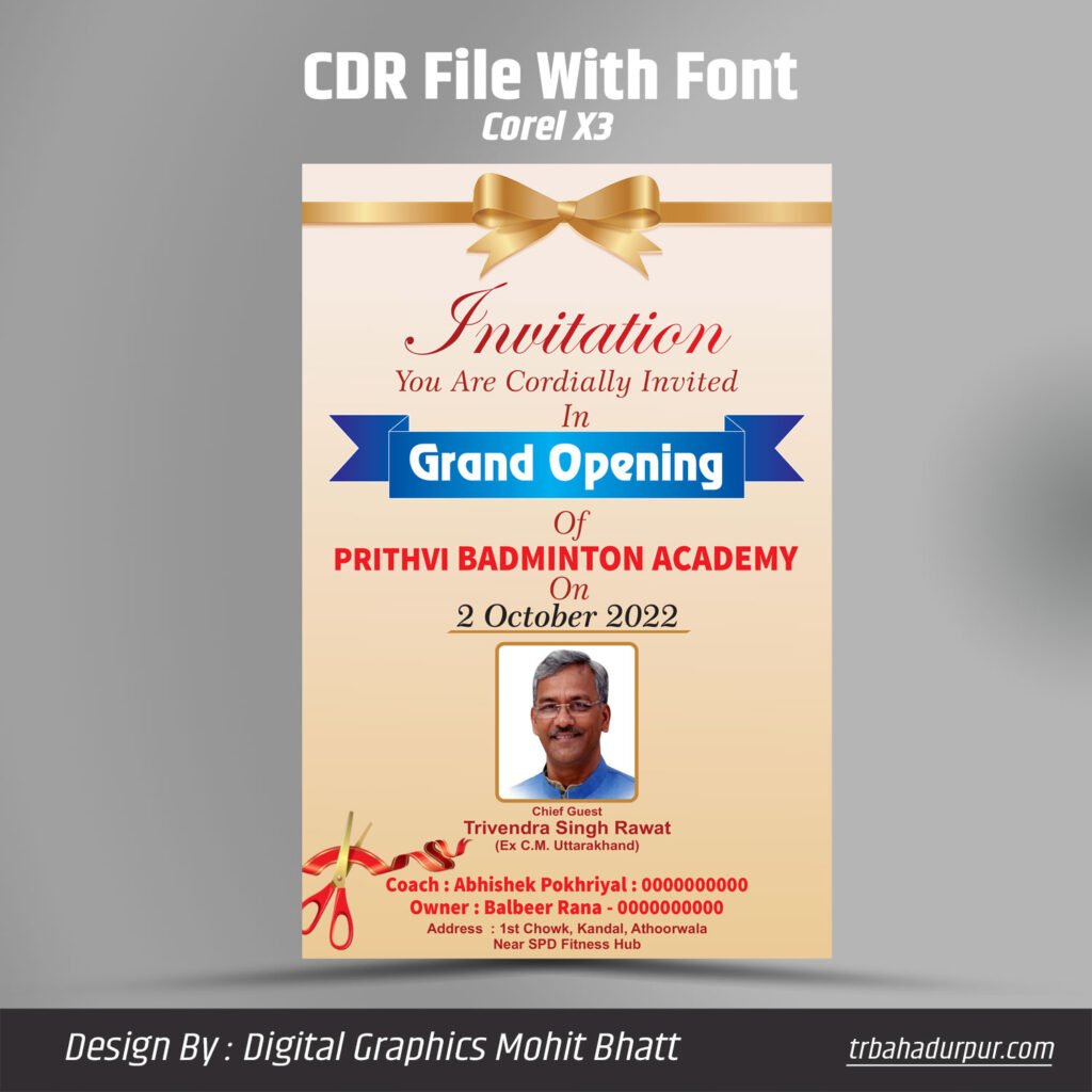 Grand Opening Invitation Card Design CDR