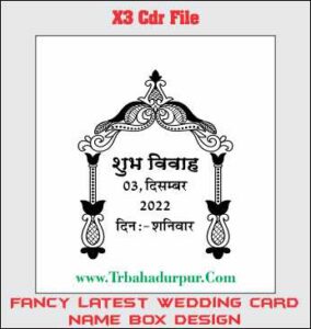 Fancy Latest Wedding Card Name Box Design X3 Cdr File