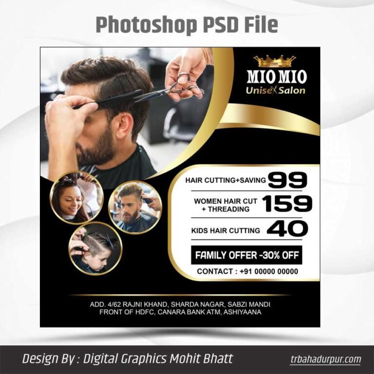 Mens Salon Banner Design PSD File