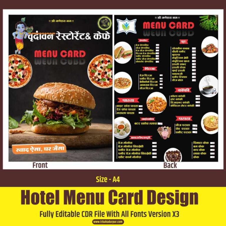 new menu design cdr file - TR BAHADURPUR