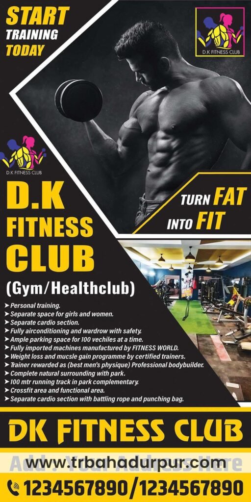 Gym Center Flex Banner Design, Health Club, Fitness Gym Flex Banner ...