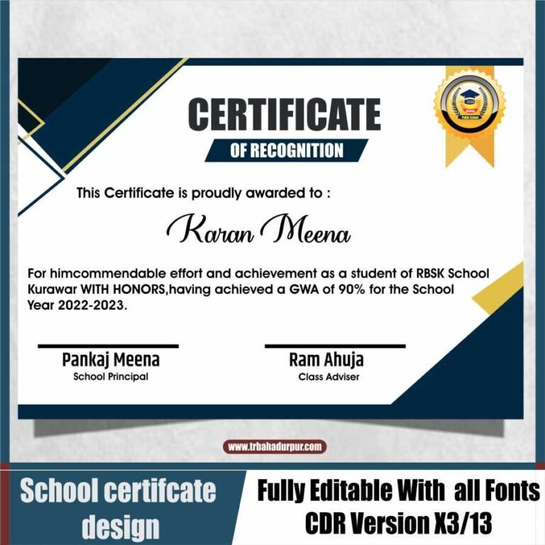 School Report Card Design 2023 - TR BAHADURPUR