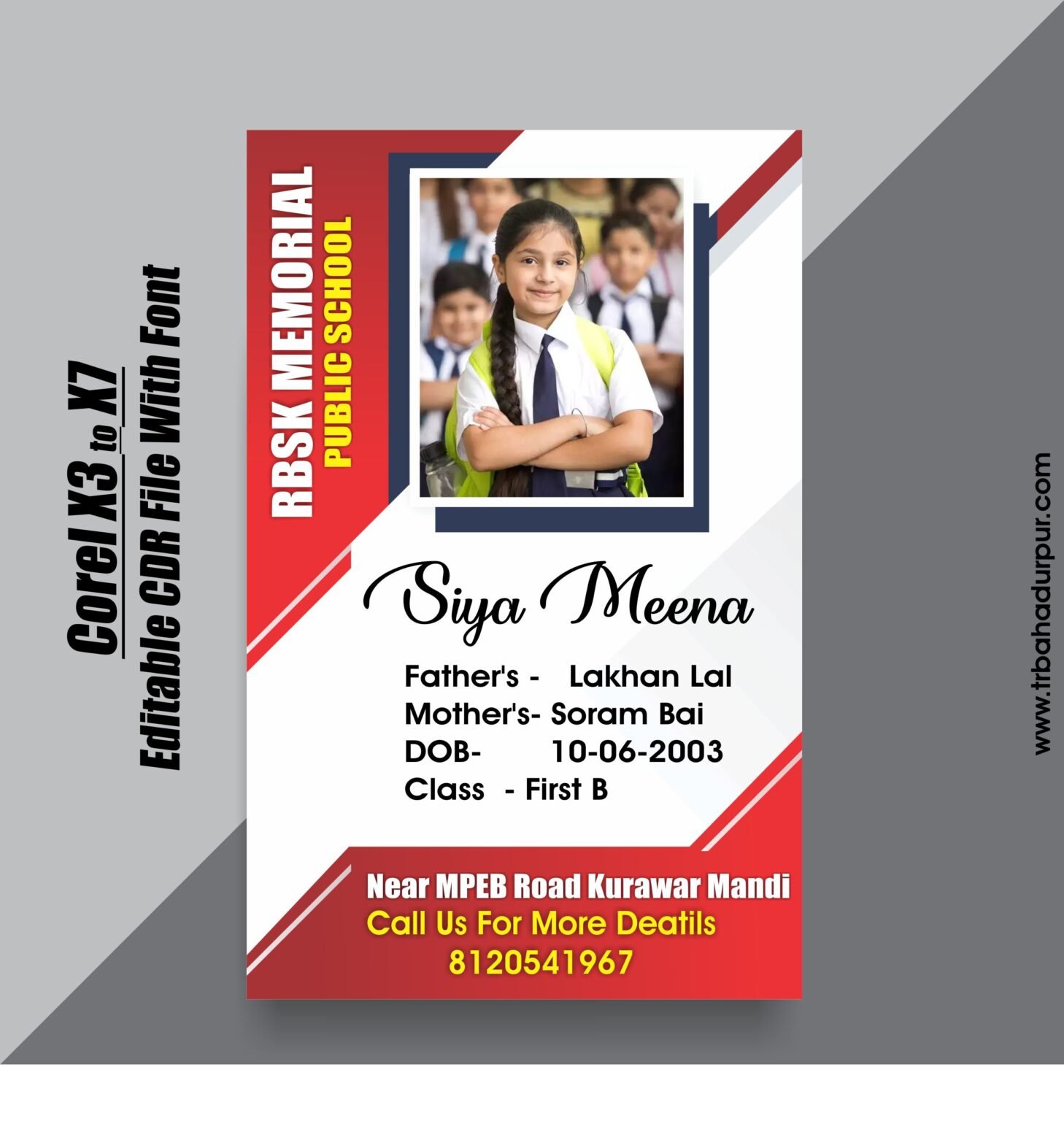 School pamphlet design CDR File - TR BAHADURPUR