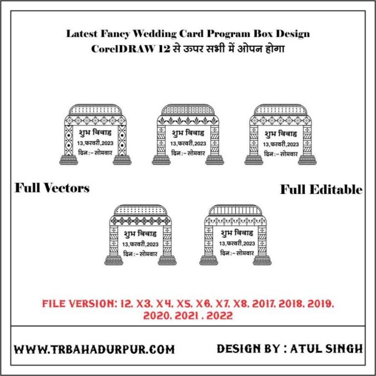 5 Wedding Card Name Box Clipart Design