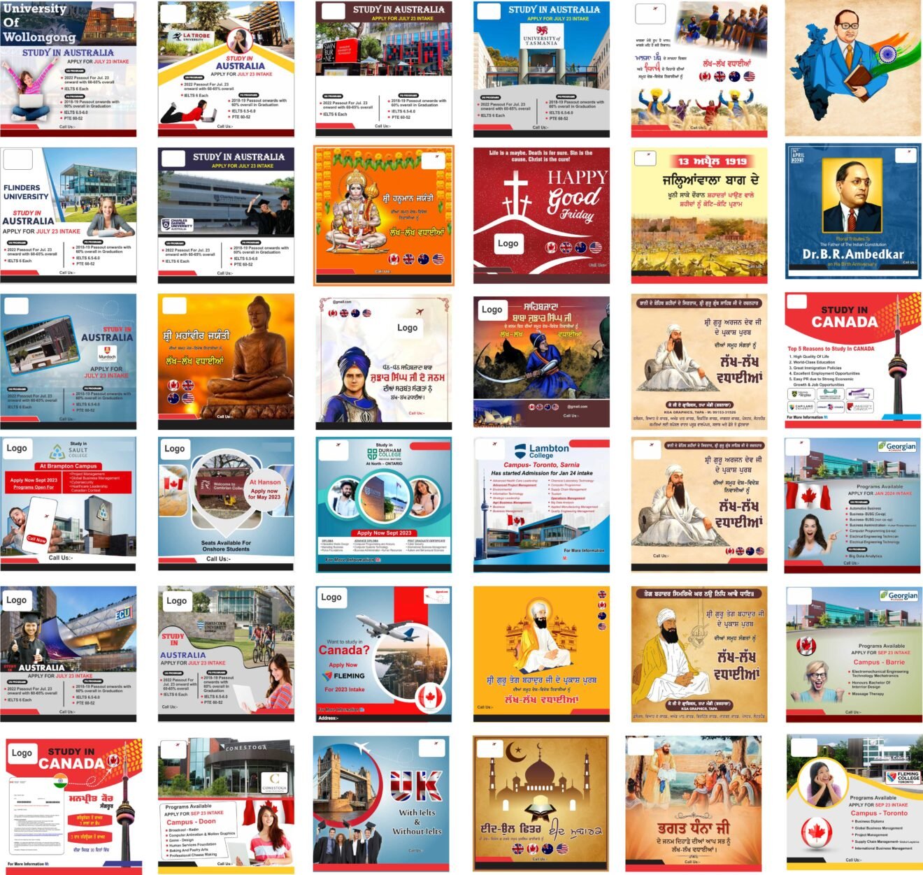 Immigration Office Whatsapp Post Designs Pack