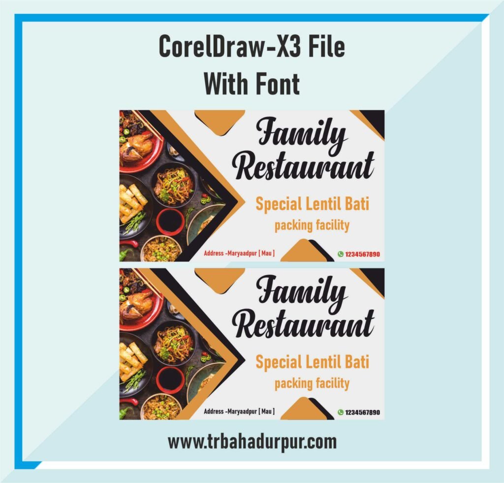 Faimly Restaurant Banner Design Cdr File