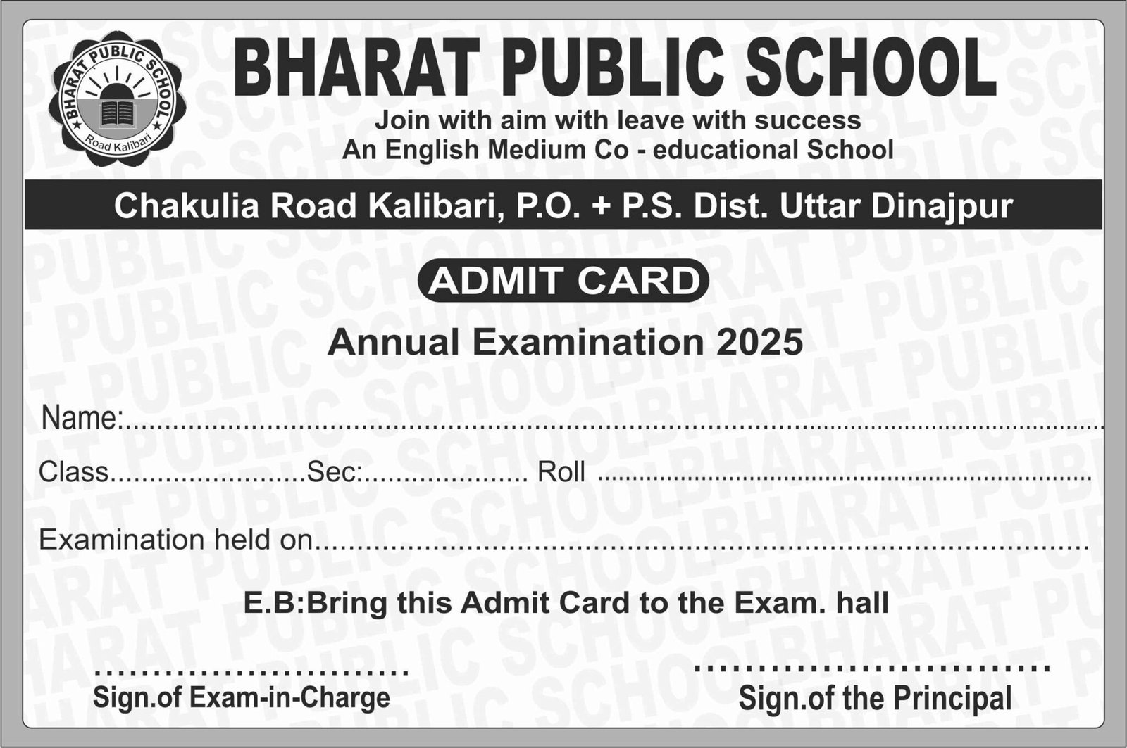 Admit Card Cdr File Download