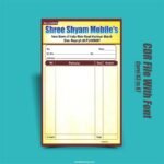 mobile shop bill book design cdr file