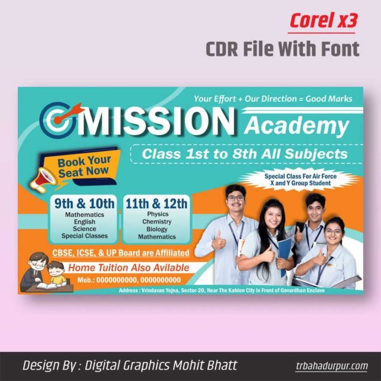 Coaching Classes Flex Banner Design CDR