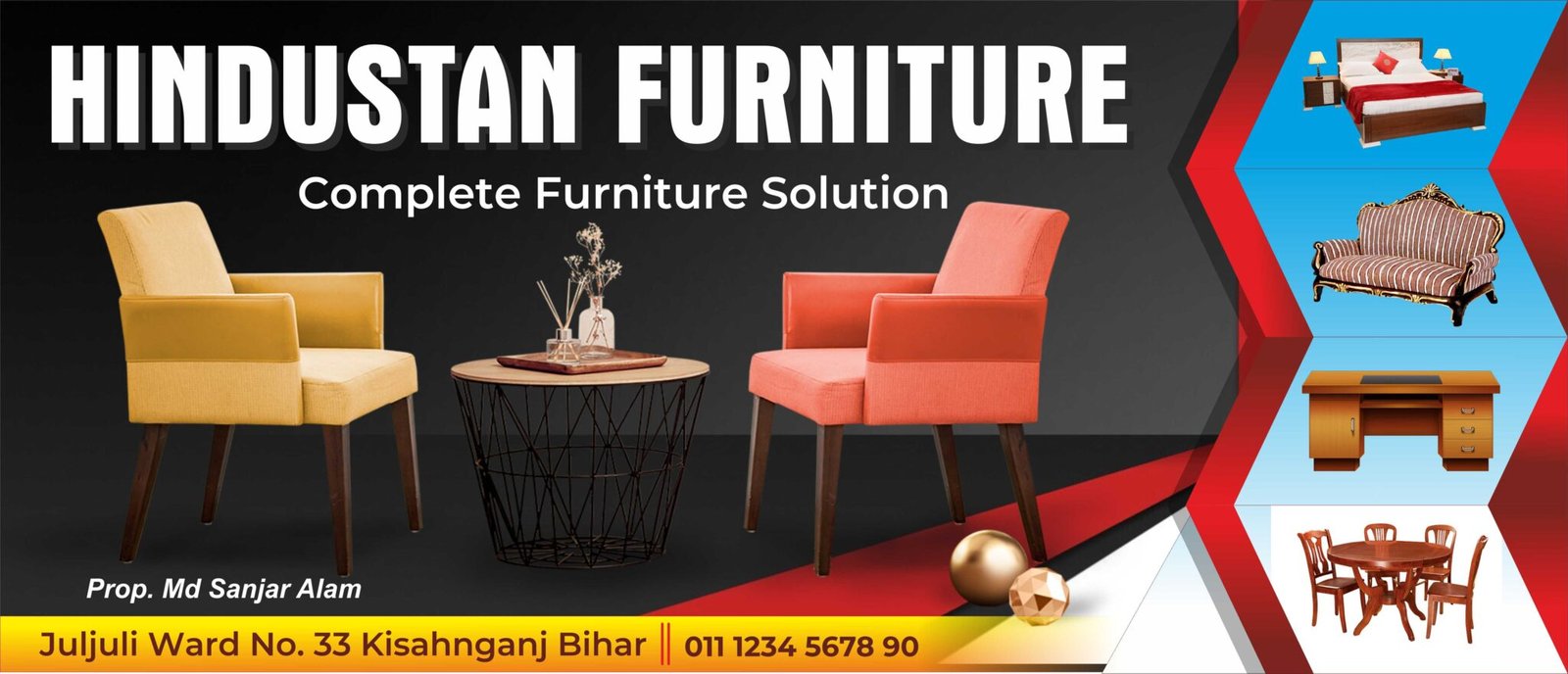 Furniture Banner Flex CDR File Eps File & Adobe Illustrator File