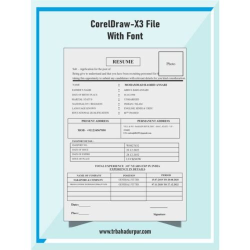 Resume example cdr file
