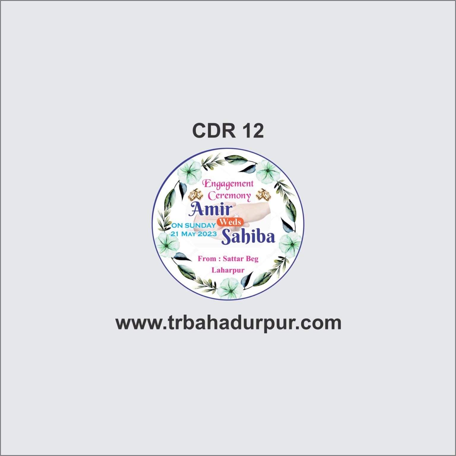 Engagement Ceremony Box Sticker CDR 12 File With Fonts 2023