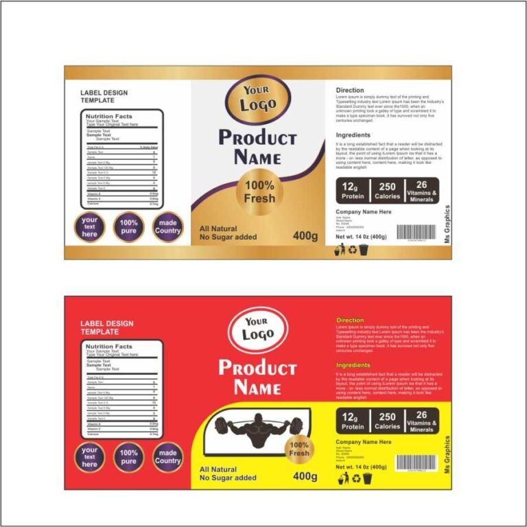 Gym Protein Label Design 2024