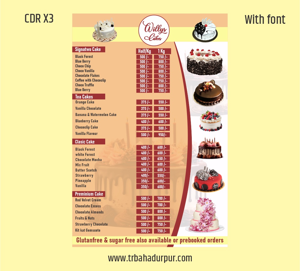 Bakery Menu Card New Design Template Cdr File Bakery Menu Card New Design Template Cdr File