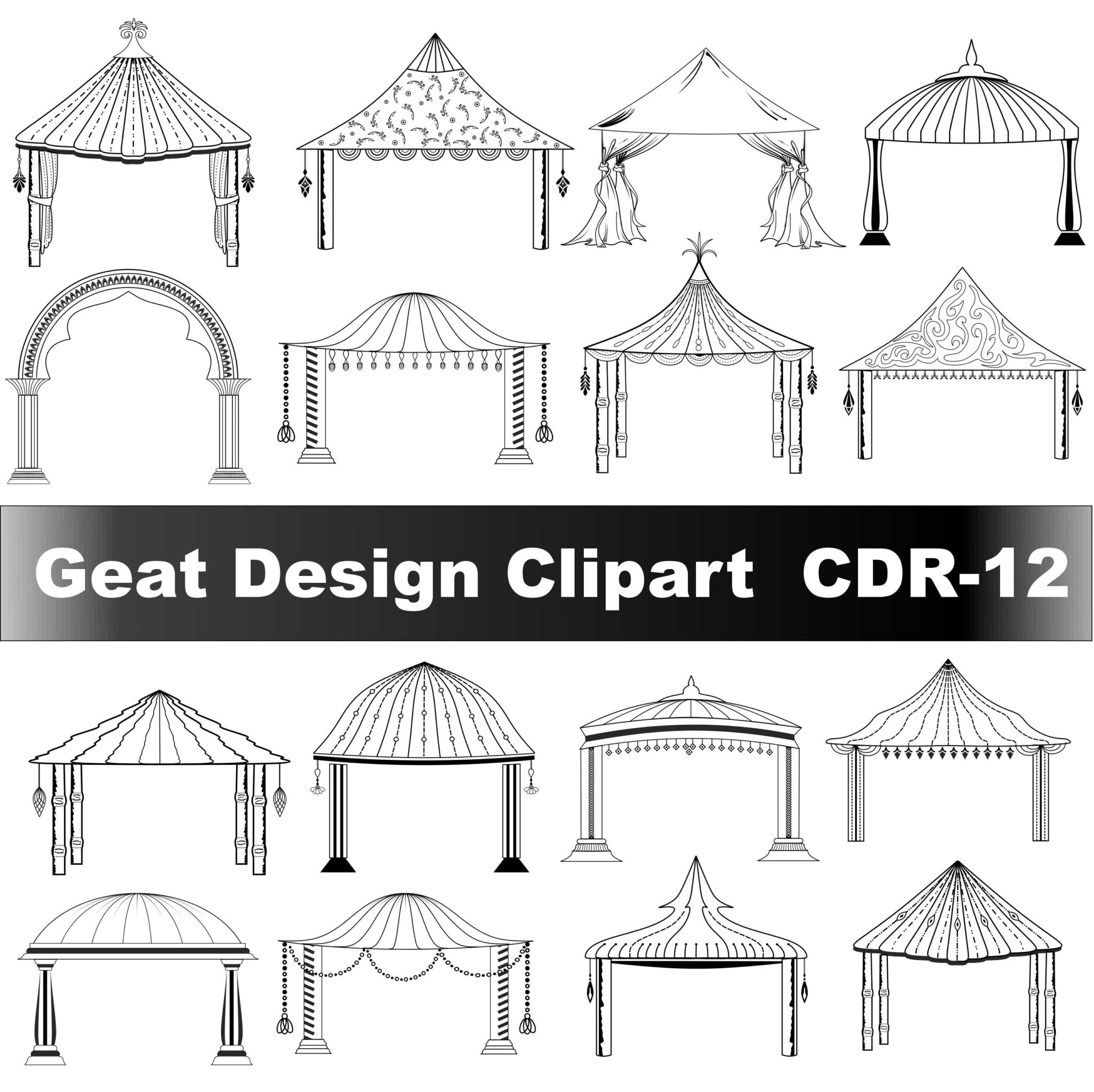 Wedding Mandap Geat Design Clipart Cdr File