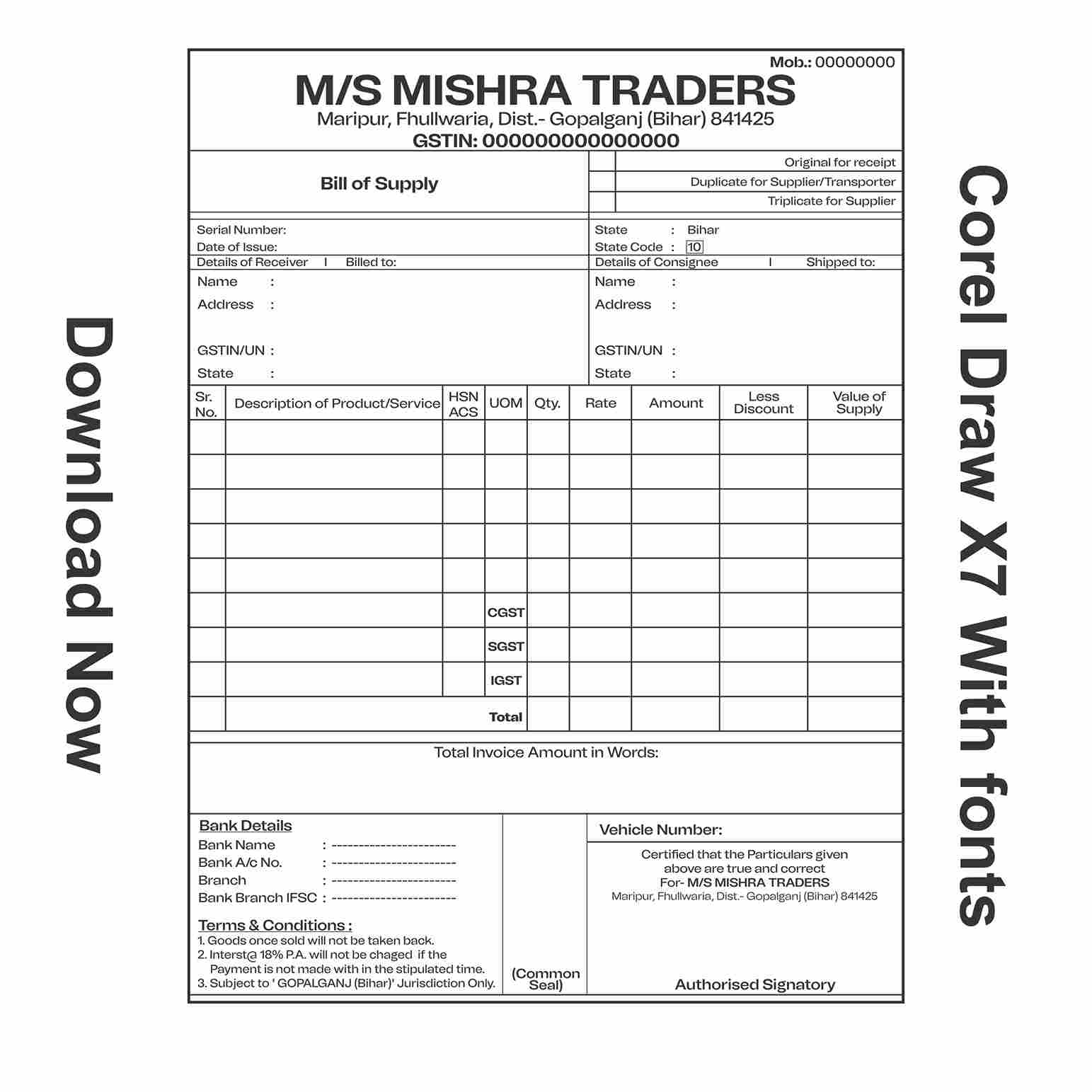 GST Cash Memo GST Cash Memo