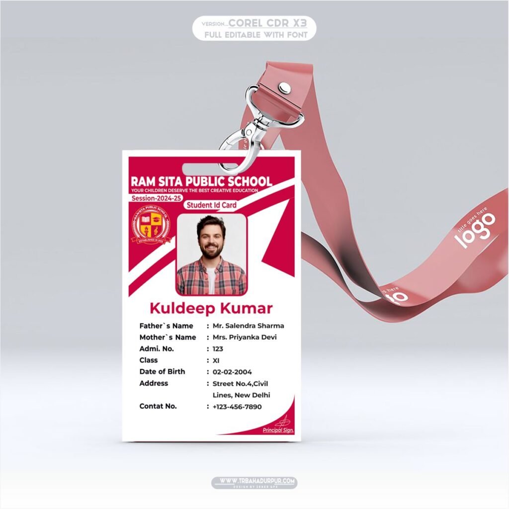School Id Card Design Cdr File