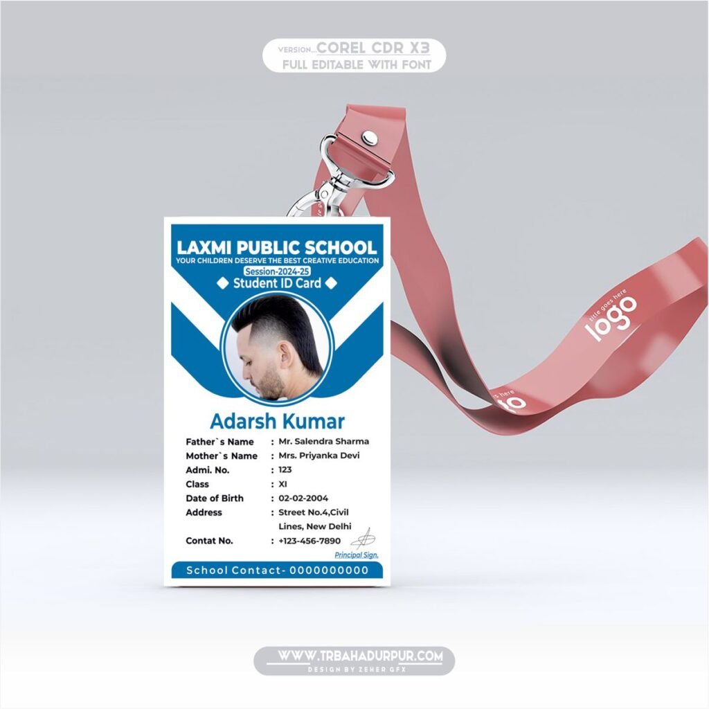 School Id Card Design Cdr File