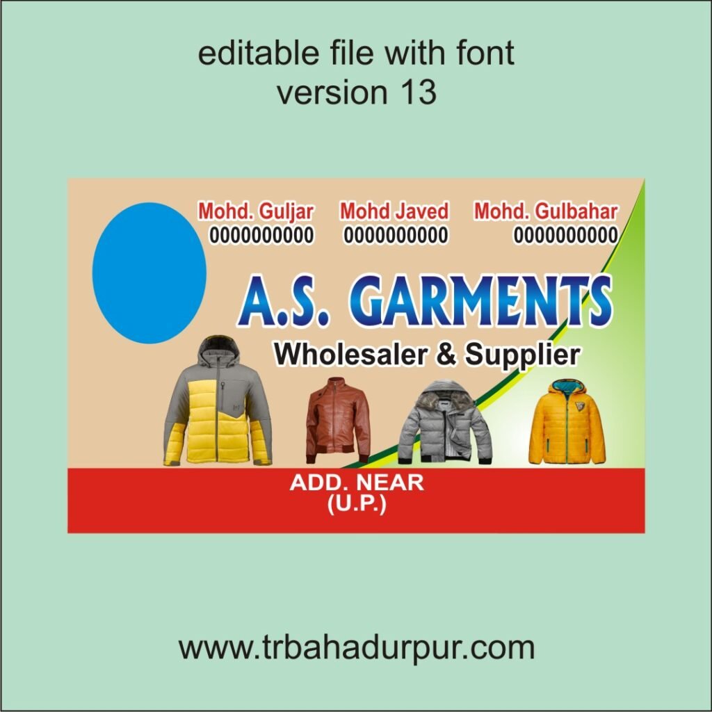 Garments Visiting Card Business Card Flex Board Design