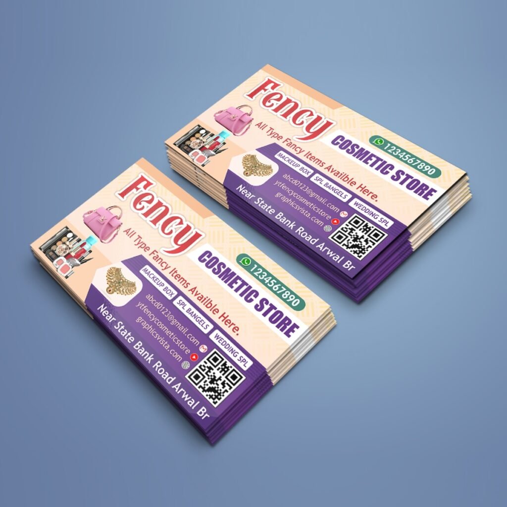 Fency Cosmetic Shop Business Card CDR & PSD File Download