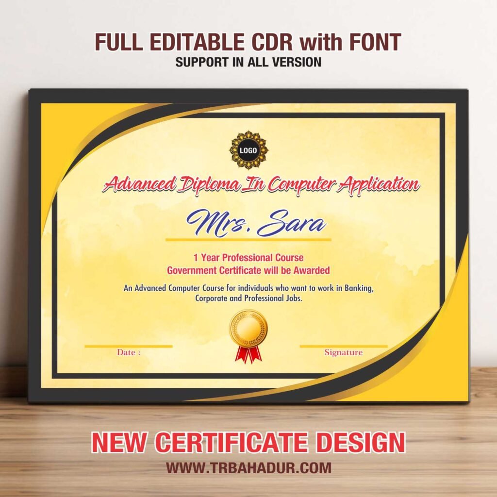 New Certificate Design For Computer Science | Editable Certificate ...