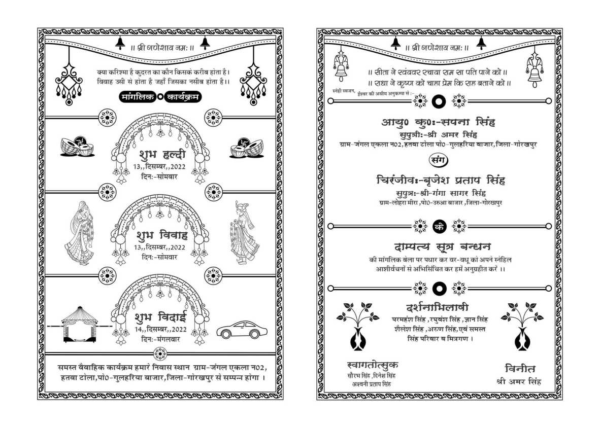 Best Hindu Wedding Card Matter Editable Cdr File In 2025