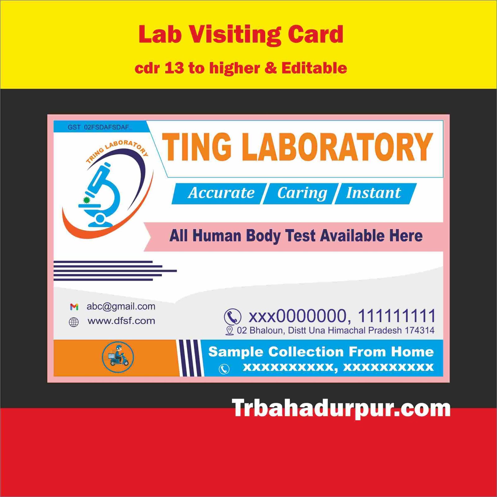Laboratory Visiting Card Corel Design