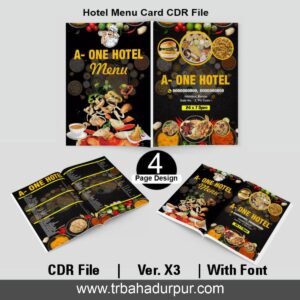 Hotel Menu Card CDR File || New Design CDR File || Menu Card