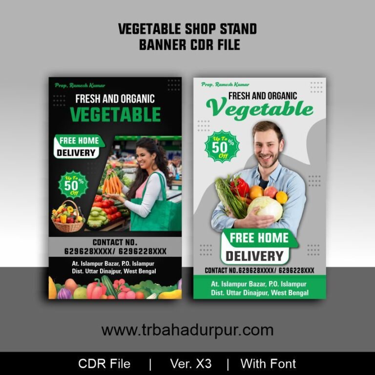 Vegetable Shop Stand Banner CDR File