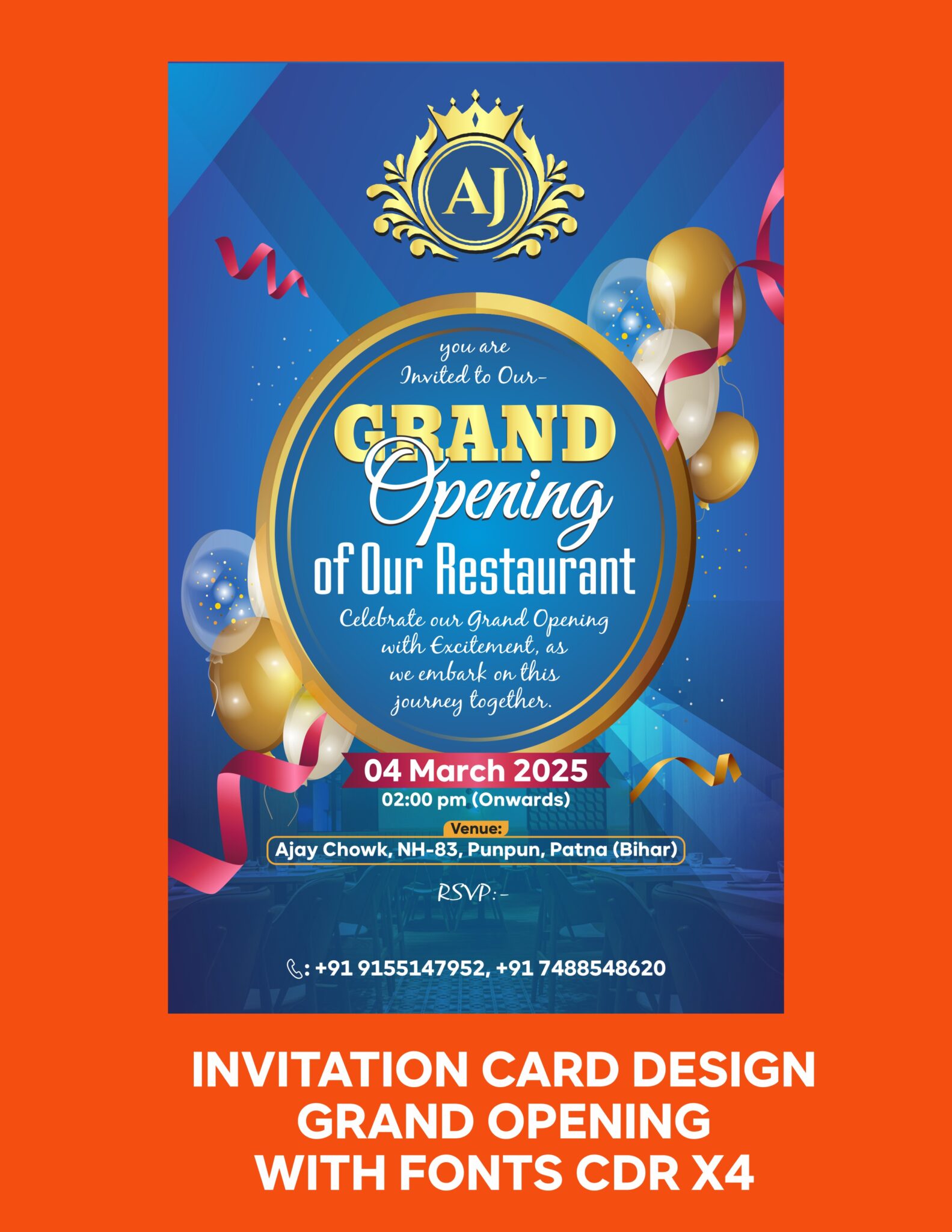 GRAND OPENING CARD CDR X4 WITH FONTS