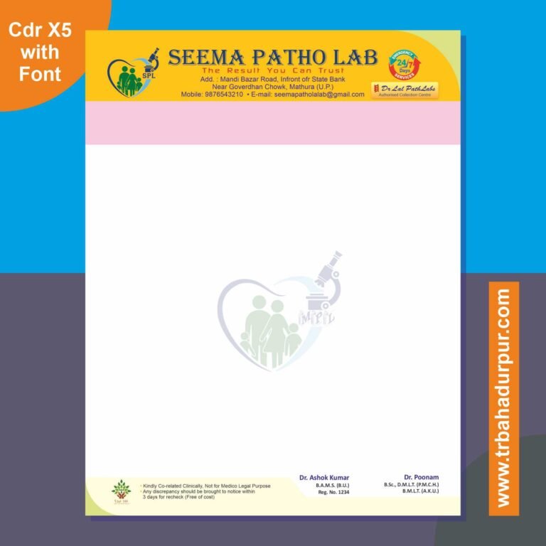 Pathology Lab A4 Letterhead Design Cdr