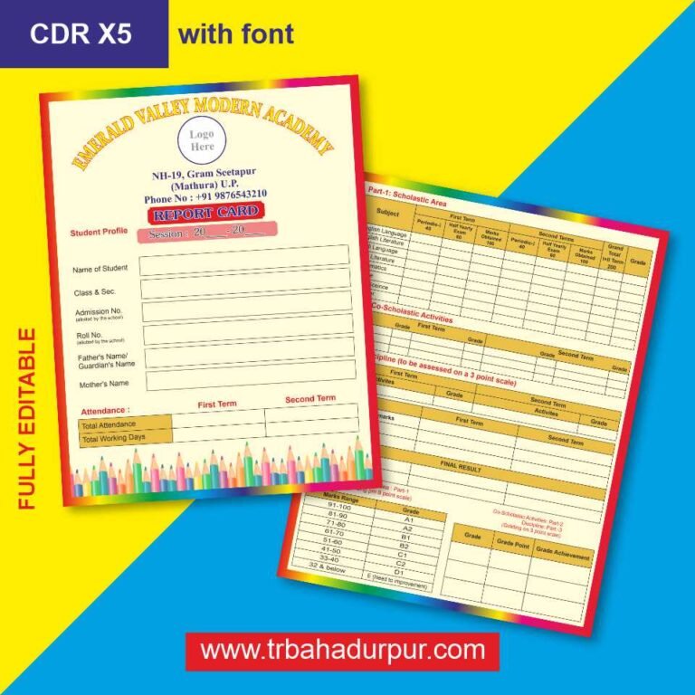 School Progress Report Card Design Cdr