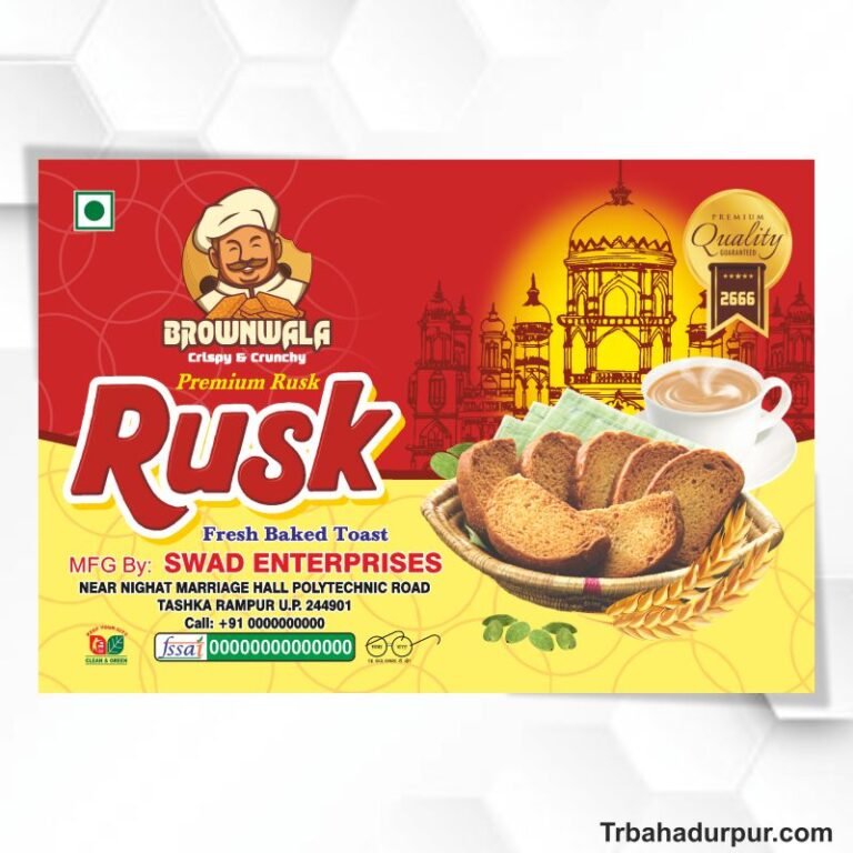 Rusk Bakery Label Design CDR File