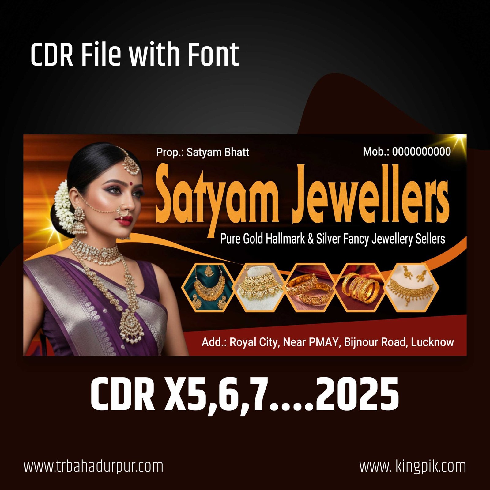 Jewellery Shop Flex Design CDR File